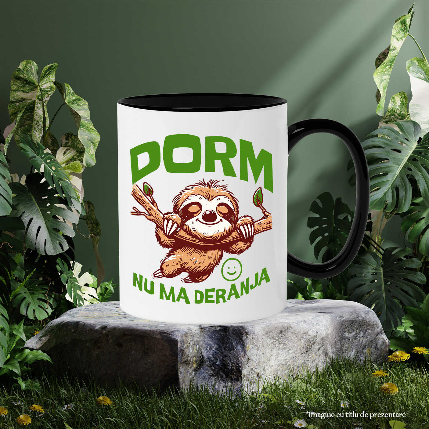 Cana cu Animal Lenes Zambet Larg Text Dorm Nu Ma Deranja Similey face ...