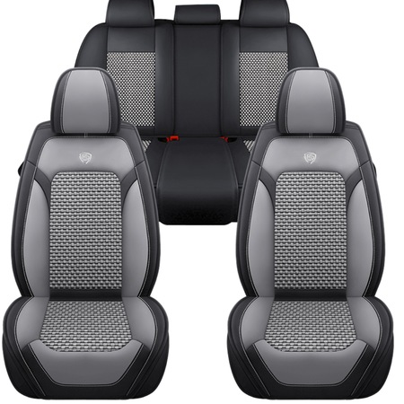 Set Huse Scaune Auto SKODA RAPID, Textil+Piele Eco Nappa, Gri/Negru ...