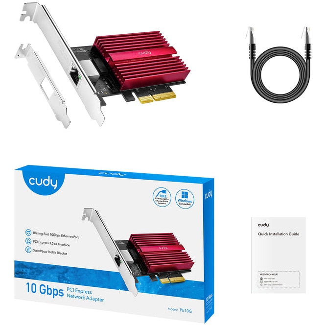 Placa de retea Cudy PE10G, Port RJ45 10G - eMAG.ro