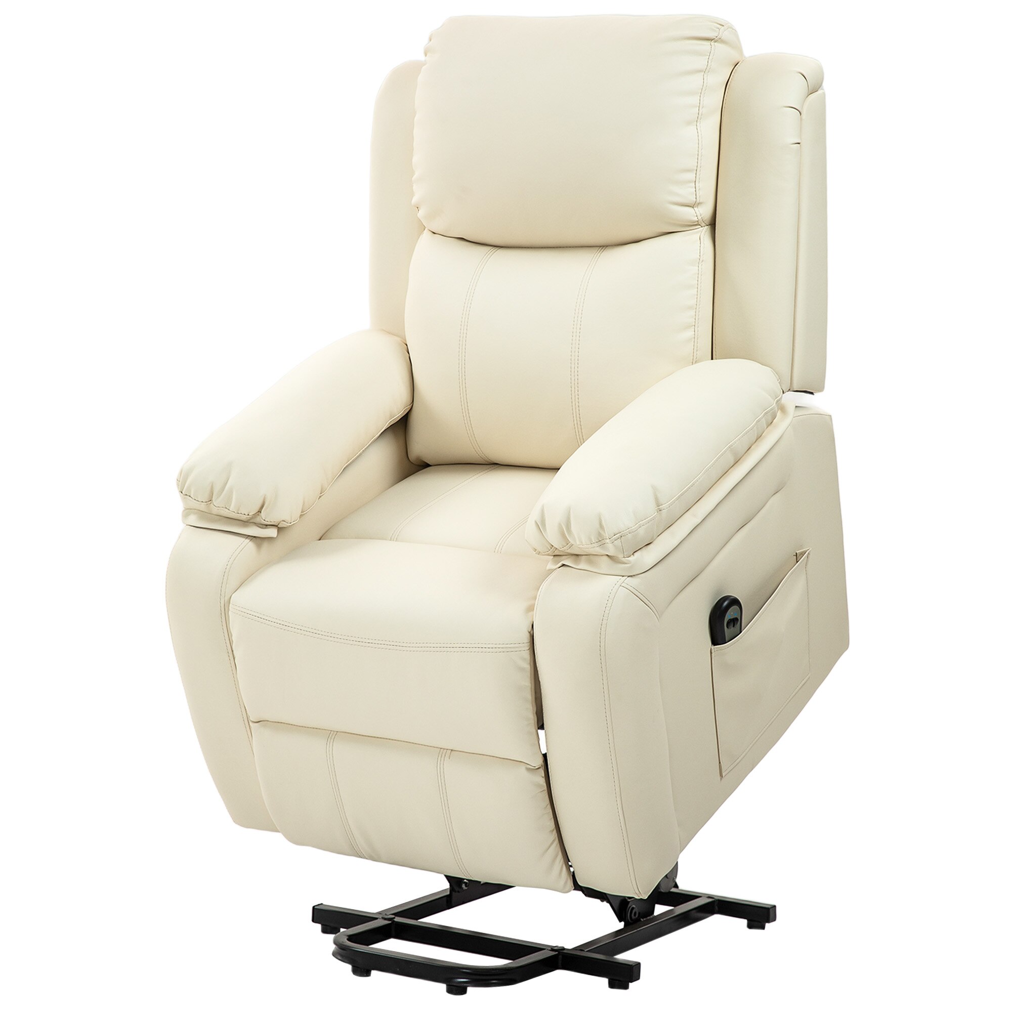 HOMCOM relax fekvőfotel, dönthető 160, PU bőr, távirányító, 2 oldalzseb ...