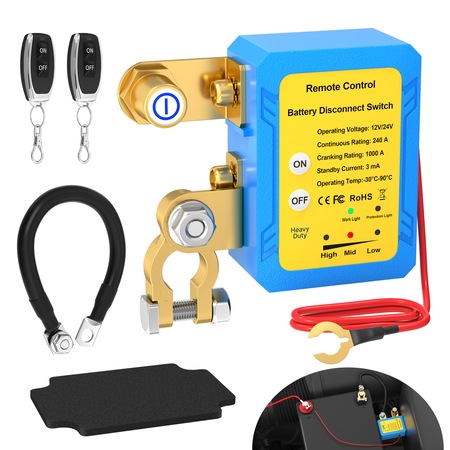 Comutator de deconectare baterie cu telecomanda Lehnedar 12V 240A ...