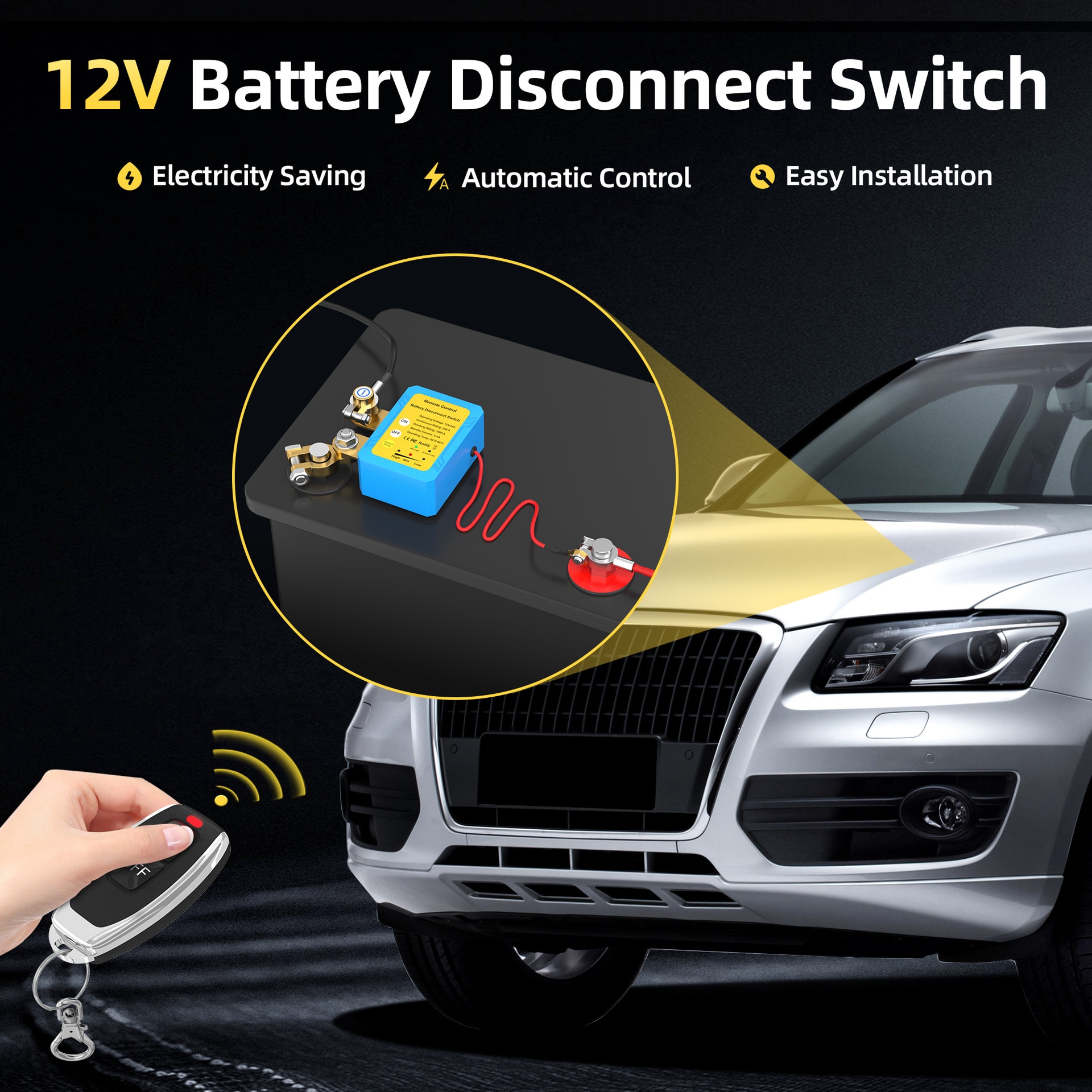 Comutator de deconectare baterie cu telecomanda Lehnedar 12V 240A ...
