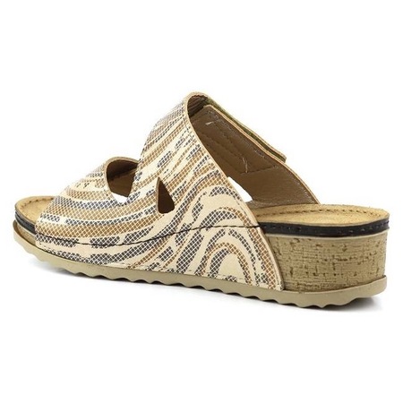 Slapi dama INBLU, bretele velcro, bej, piele ecologica, 37 EU - eMAG.ro