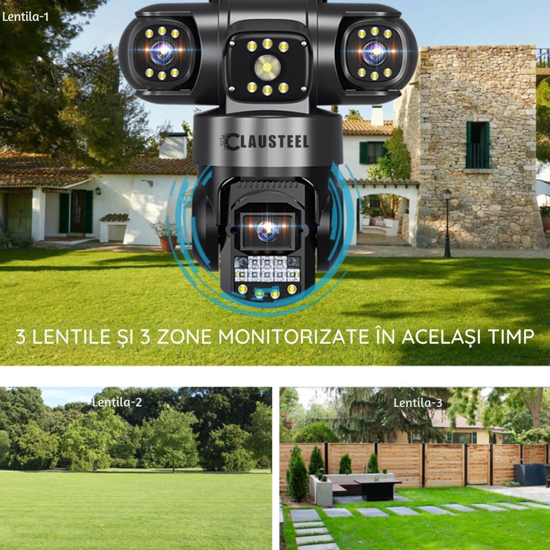 Camera de supraveghere CLAUSTEEL 3in1, 6 MP Full HD, wireless ...