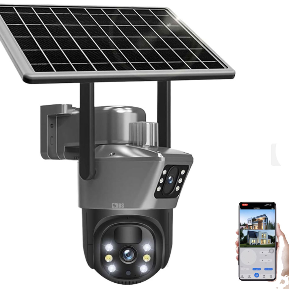 Camera De Supraveghere Video CCTV Dubla WIFI 4G SIKS, Slot Sim, Panou ...