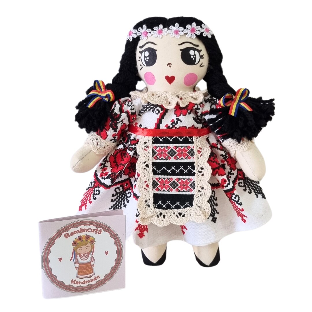 Papusa handmade traditionala romaneasca Romancuta 22cm, tarancuta ...