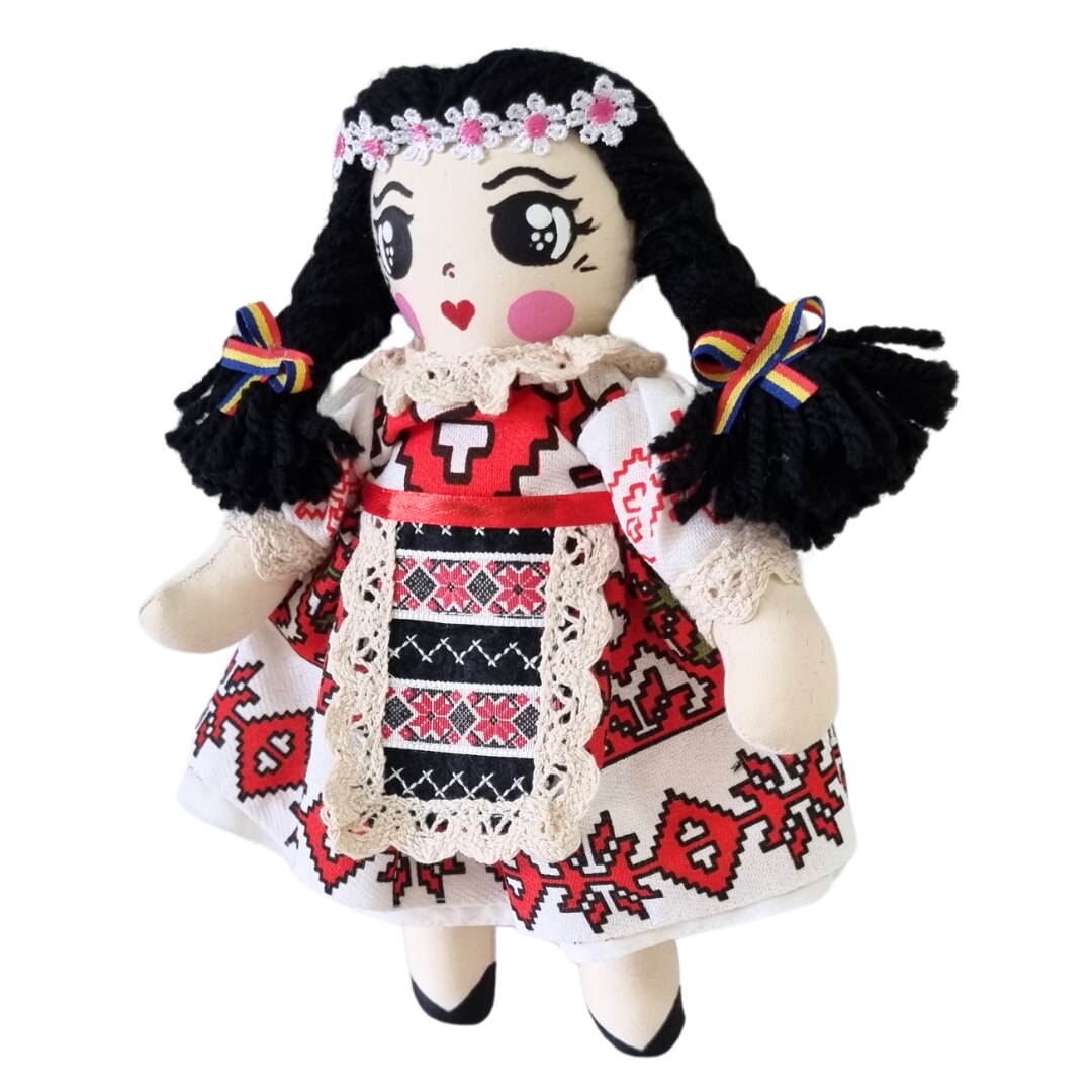 Papusa handmade traditionala romaneasca Romancuta 22 cm, tarancuta ...