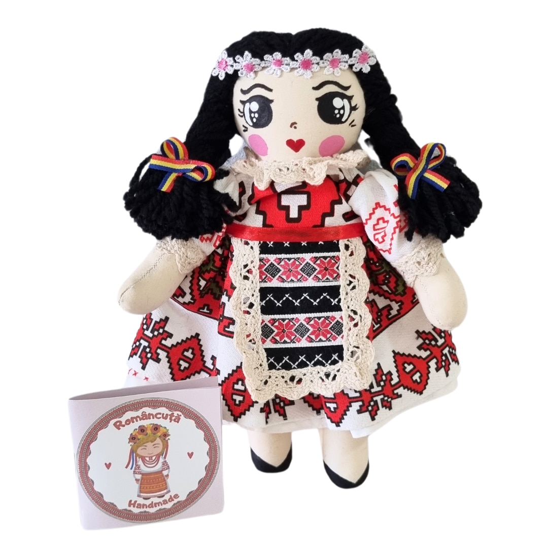 Papusa handmade traditionala romaneasca Romancuta 22 cm, tarancuta ...