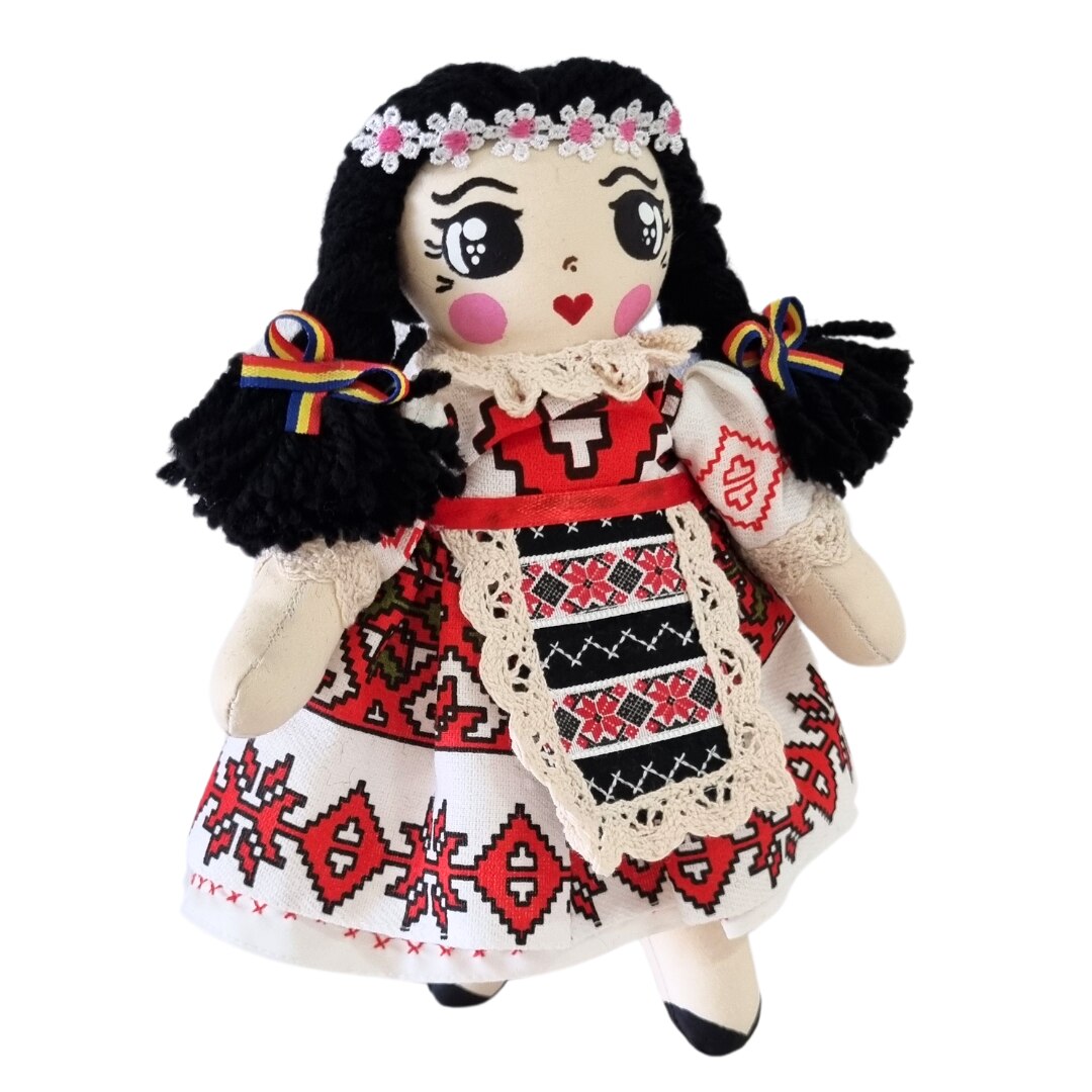 Papusa handmade traditionala romaneasca Romancuta 22 cm, tarancuta ...