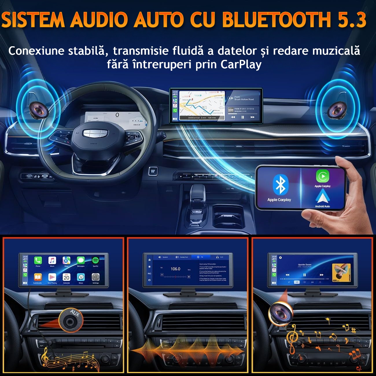 Navigatie Auto Universala Multimedia VENTLEX, Display Touchscreen 10.26 ...