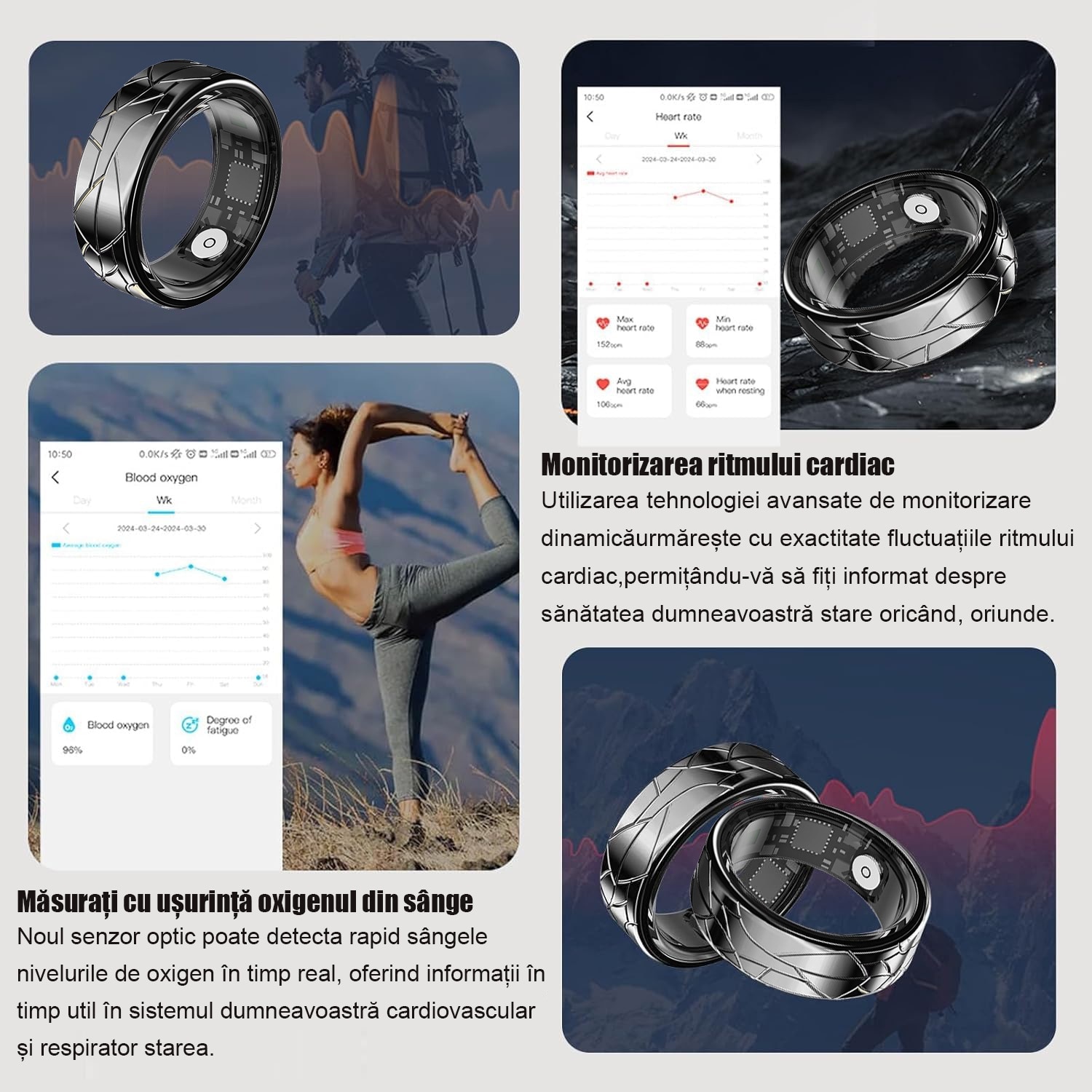 Inel smart inteligent, Smart rings, ultra-usor, monitorizare somn ...