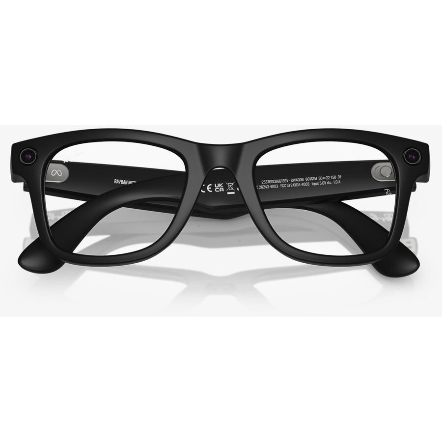 Ochelari Smart Ray-Ban Meta WAYFARER, Marime L, Negru, 32 GB stocare ...