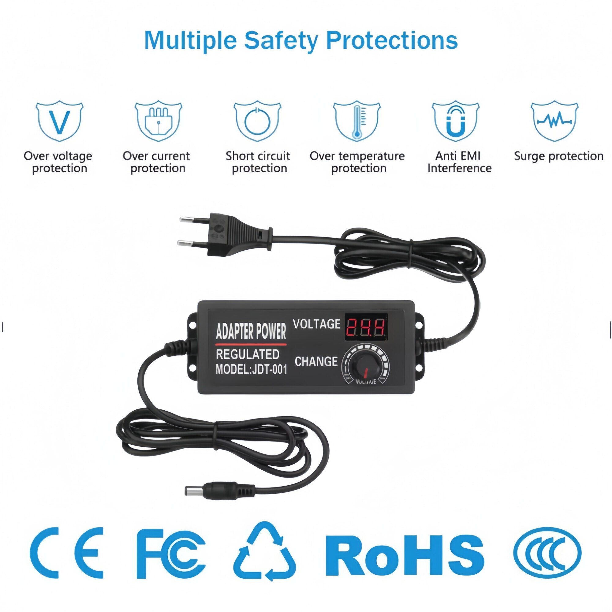 Alimentator Reglabil Universal 3-24V, 3A, LED Afisaj Digital de Voltaj ...