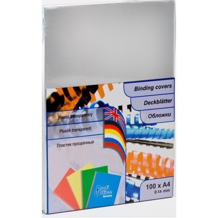 Прозрачни корици за подвързване ProfiOffice, А4, 150 мкм, 100 листа пакет - eMAG.bg