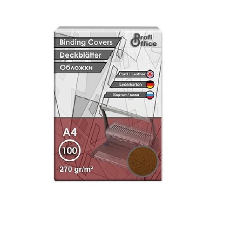 Картонени корици за подвързване ProfiOffice, А4, 270гр, кафяви, 100 листа пакет - eMAG.bg
