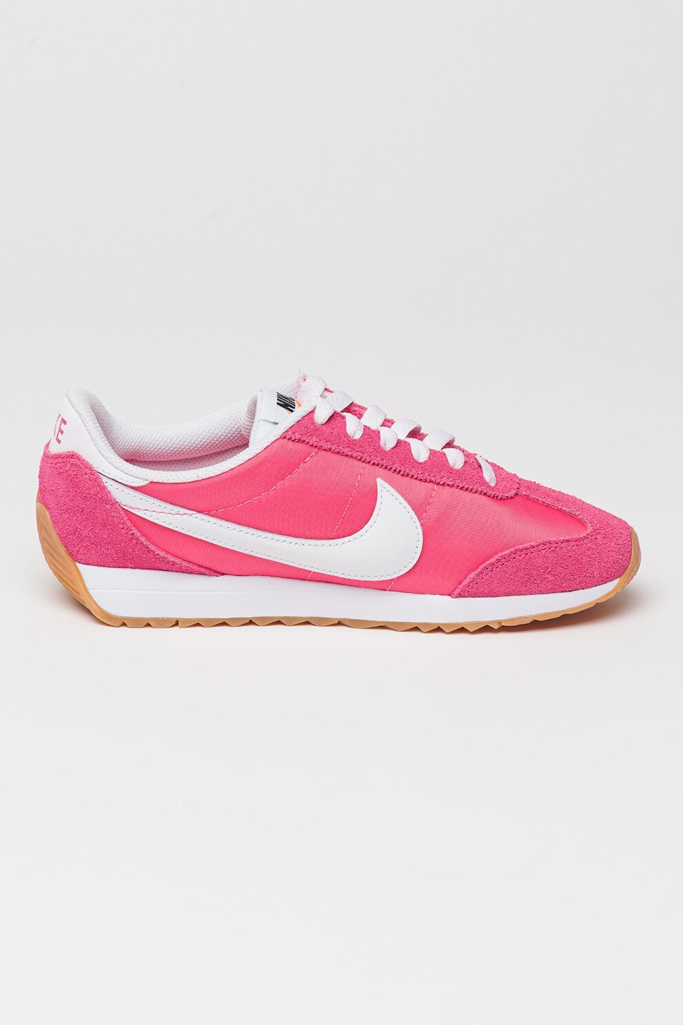 Nike, Pantofi sport Pacific cu logo si garnituri de piele intoarsa, Alb ...