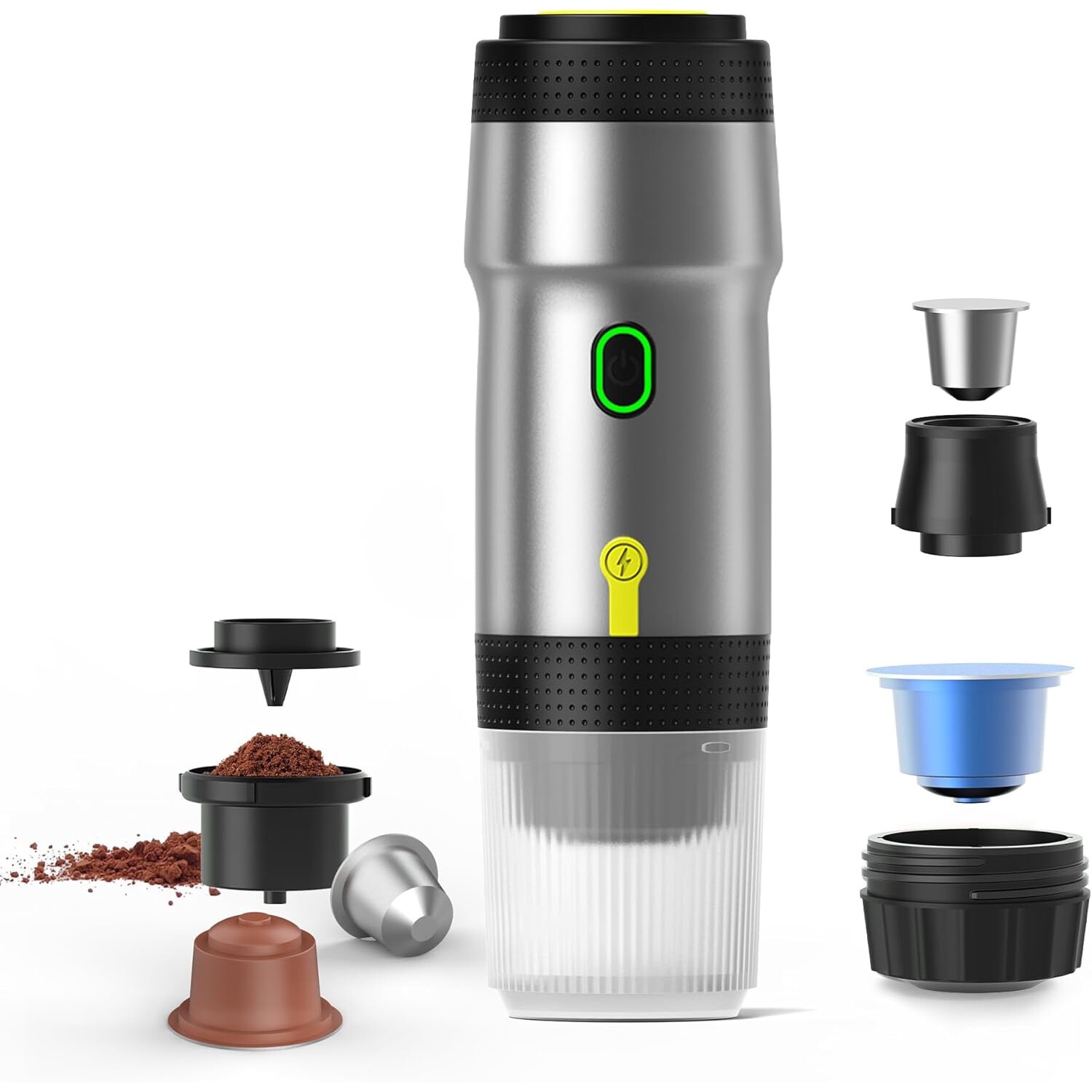 Espressor portabil 3 in 1 Lehnedar, incalzire automata, capacitate 60ml ...