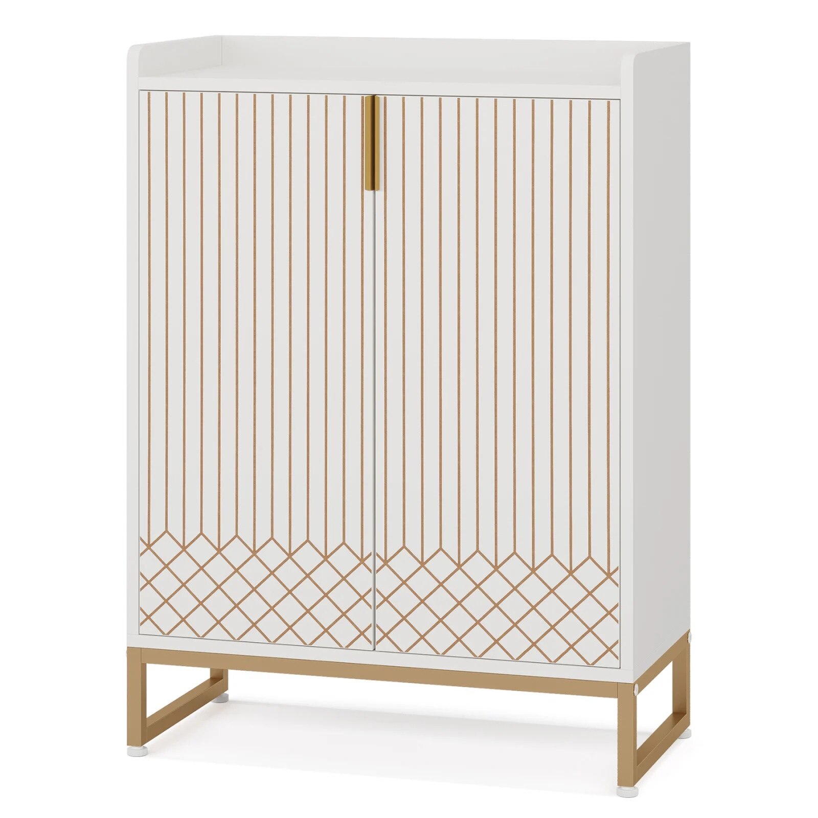 Pantofar M9, Alb-Auriu, 73x35x105 cm - eMAG.ro