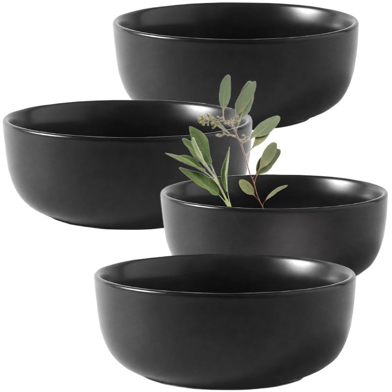 Boluri din portelan 780 ml MG Home Artena boluri negre pentru salata ...