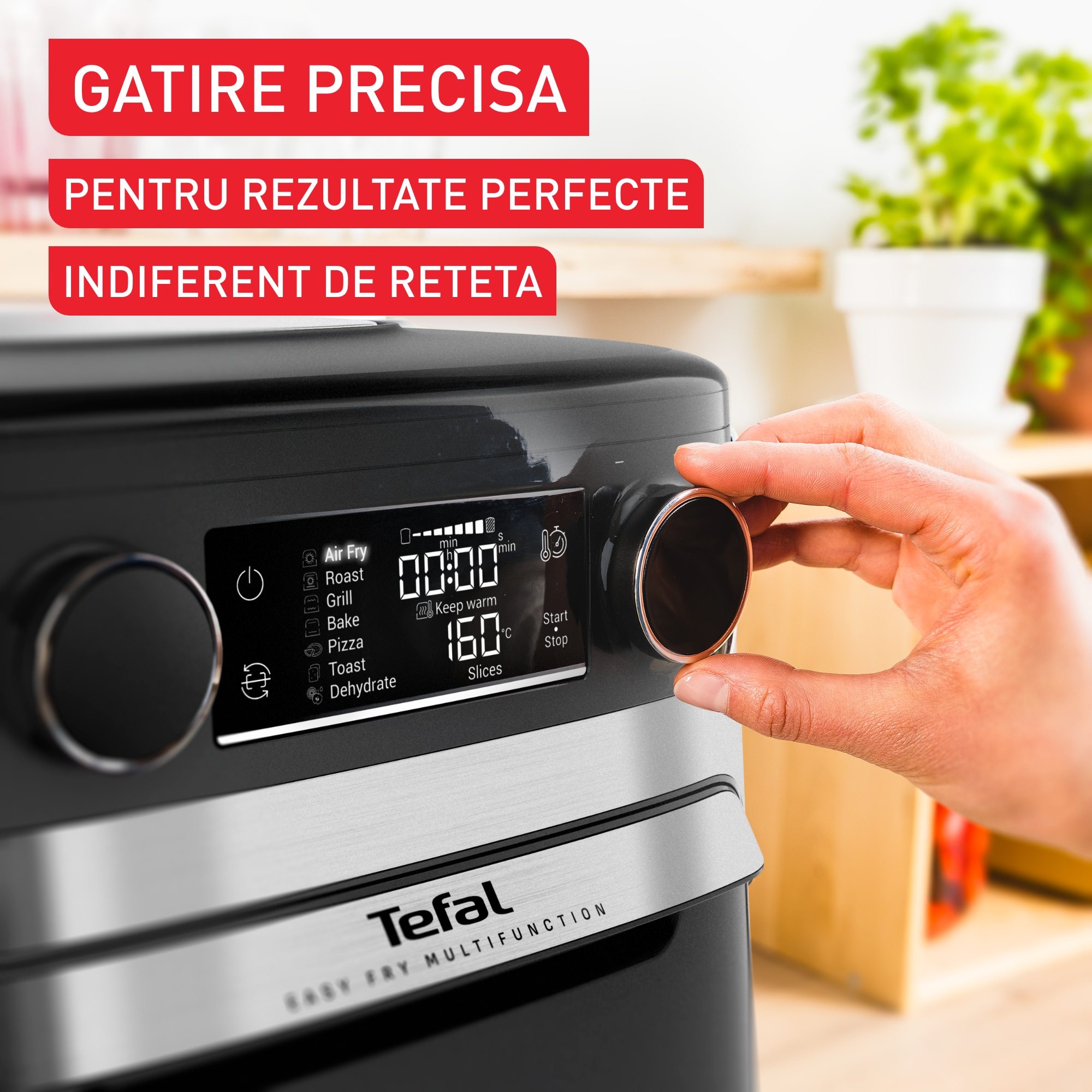 Friteuza cu aer cald Tefal Easy Fry FW556DE0, 1800W, 15L, 9 programe automate, ecran LCD ...