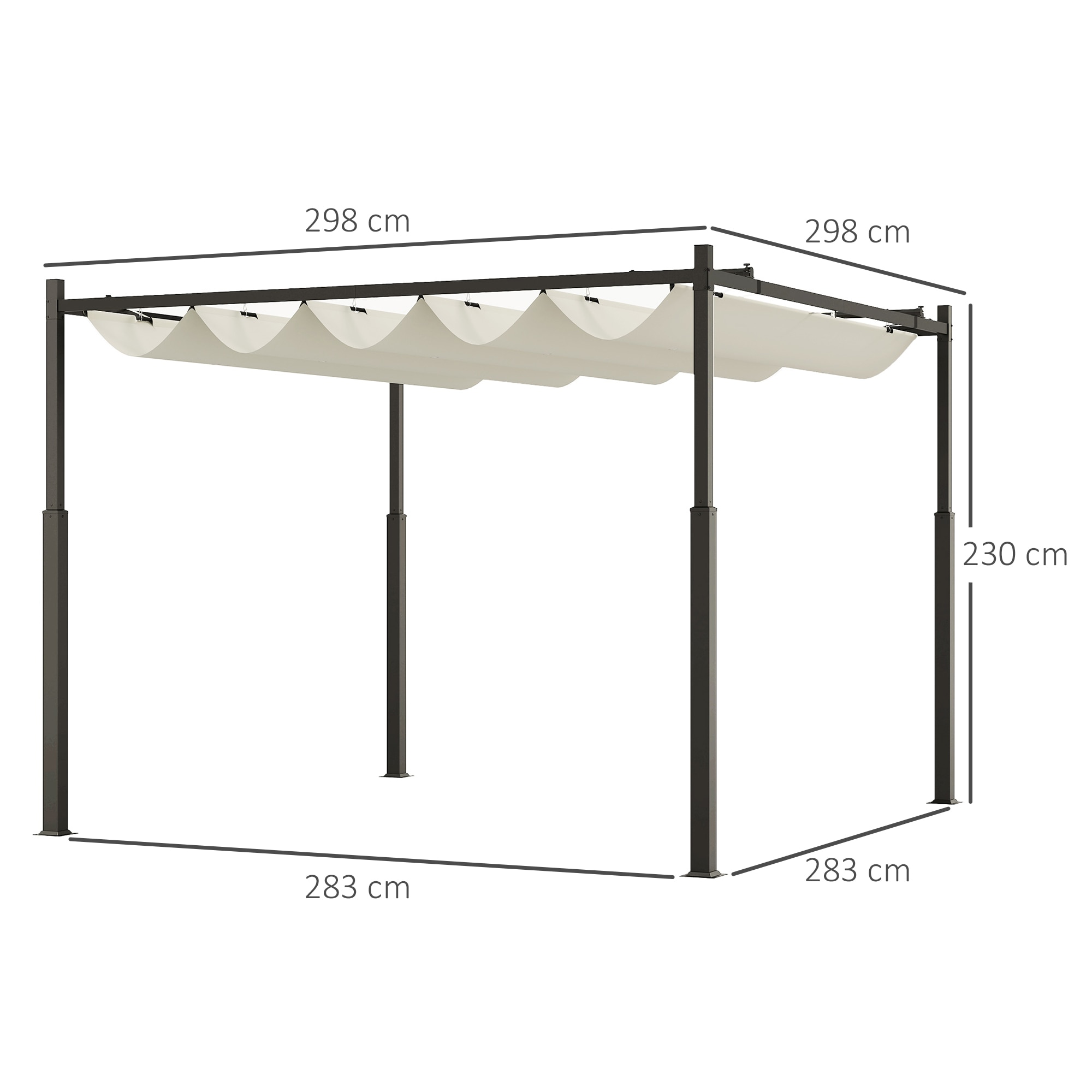 Outsunny Foisor Pergola 3x3 m pliabil rezistent la apa, pentru gradina ...