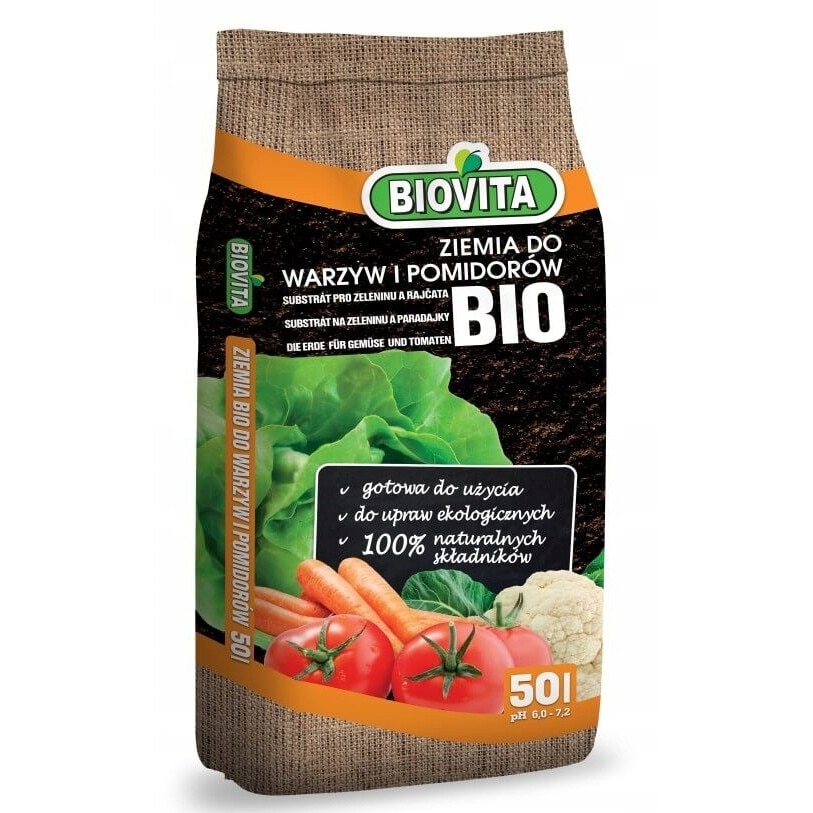 Pamant pentru legume si rosii Biovita BIO 50l, organic, bogat in ...
