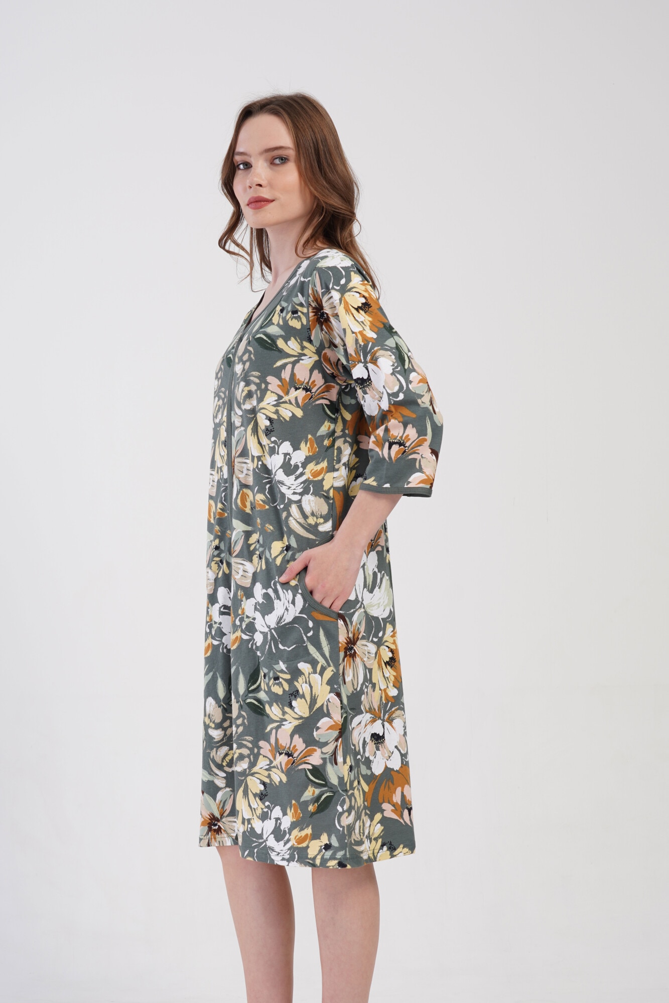 Halat cu fermoar bumbac Vienetta, Sakura, multicolor - eMAG.ro