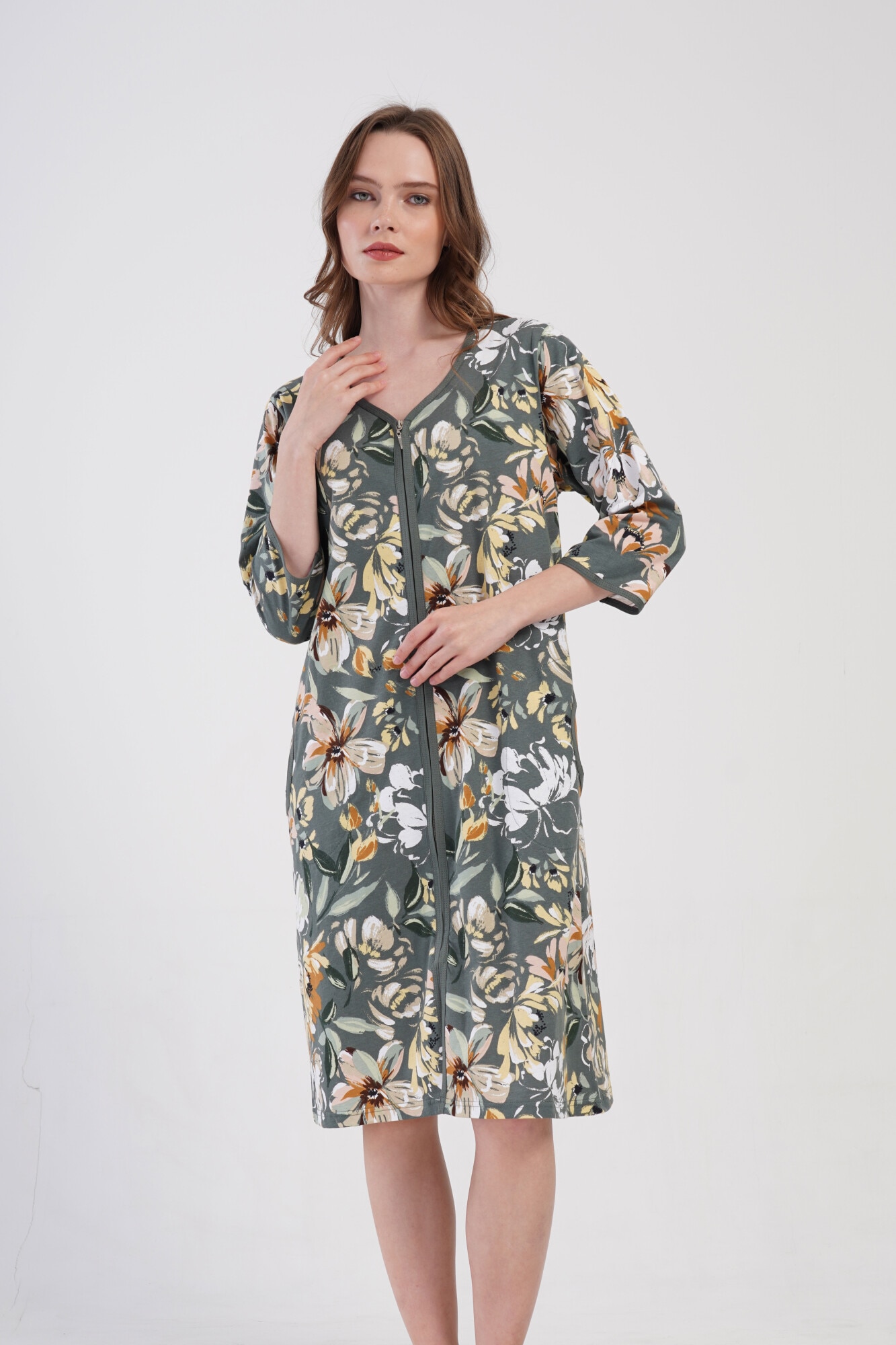 Halat cu fermoar bumbac Vienetta, Sakura, multicolor - eMAG.ro