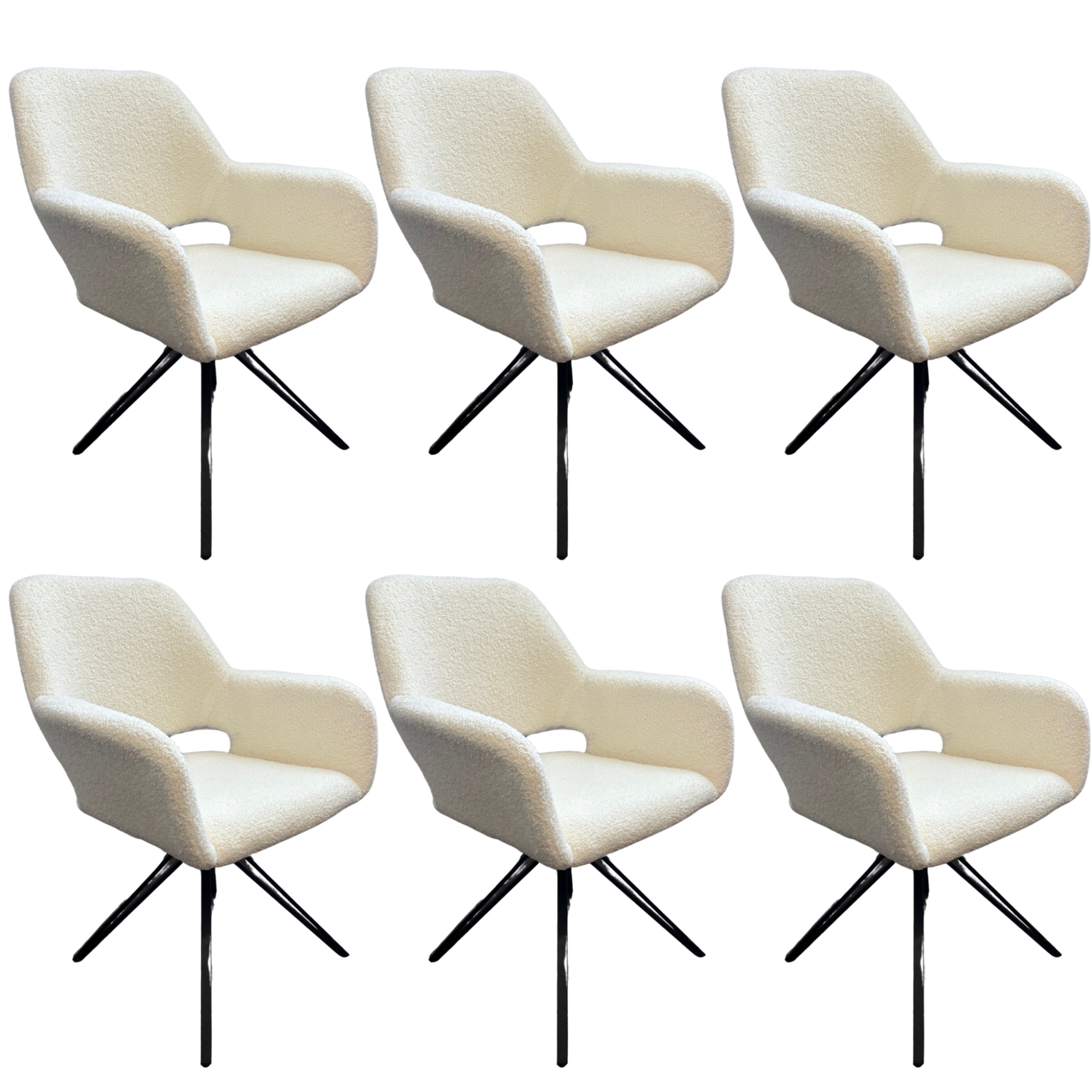 Set 6 scaune Dining/Bucatarie, model Lira, cadru metalic, stofa pufoasa ...