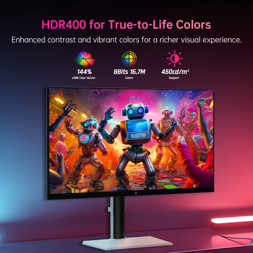 KTC H27E6 Gaming monitor, 27", QHD 300 Hz, 2560x1440, fehér - eMAG.hu