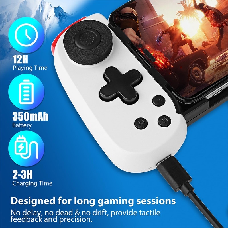Gamepad pentru jocuri, JESWO®, Turbo, vibratie duala, alb, 350mAh - eMAG.ro