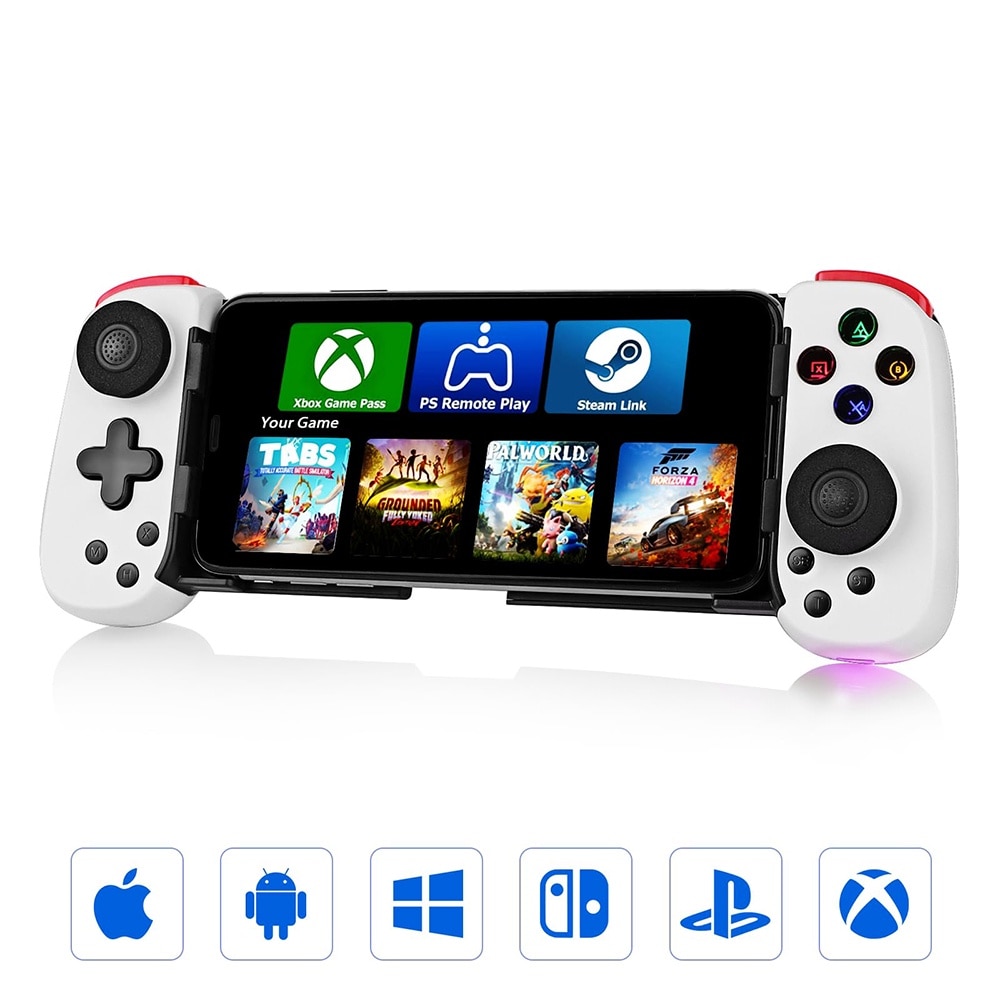 Gamepad pentru jocuri, JESWO®, Turbo, vibratie duala, alb, 350mAh - eMAG.ro
