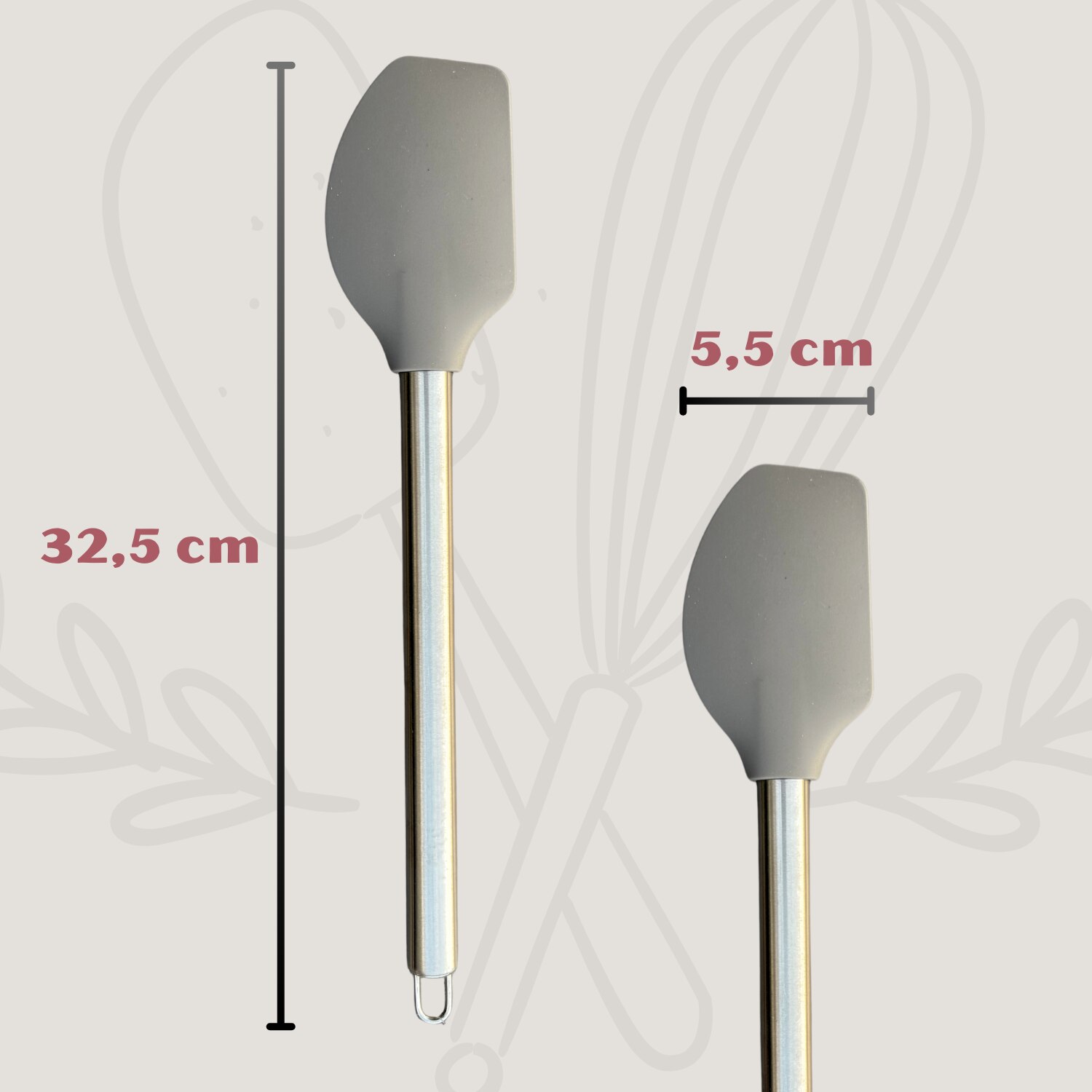 Spatula Bucatarie, din Silicon cu Maner din Inox, Rezistenta la caldura ...