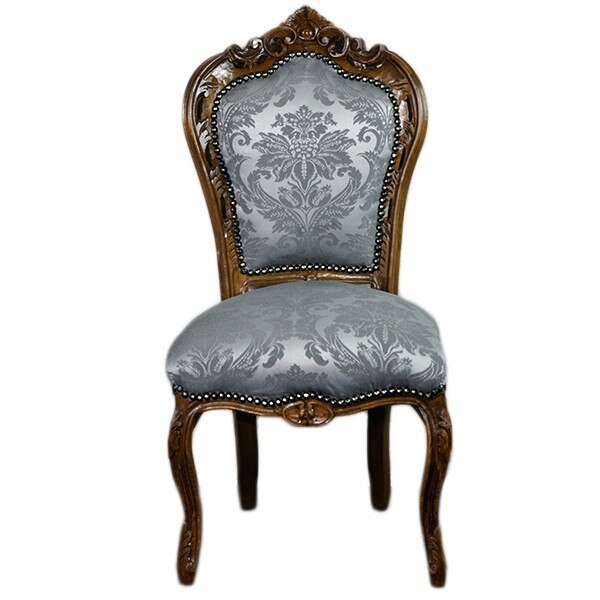 Scaun Dining Baroc Cadru lemn masiv, Tapiterie Gri - eMAG.ro