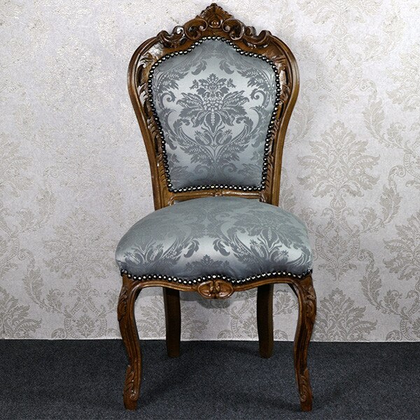 Scaun Dining Baroc Cadru lemn masiv, Tapiterie Gri - eMAG.ro