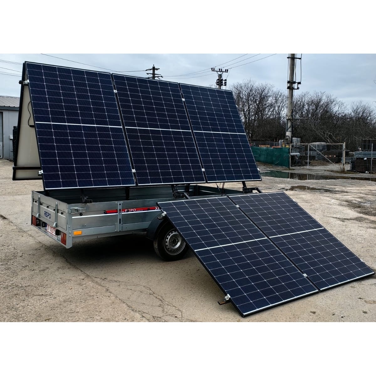 Sistem fotovoltaic mobil off-grid pe remorca/peridoc, iluminat, 10 x ...