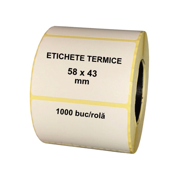 Etichete Autoadezive Termice 58 x 43 mm, 1000 Etichete / Rola - eMAG.ro