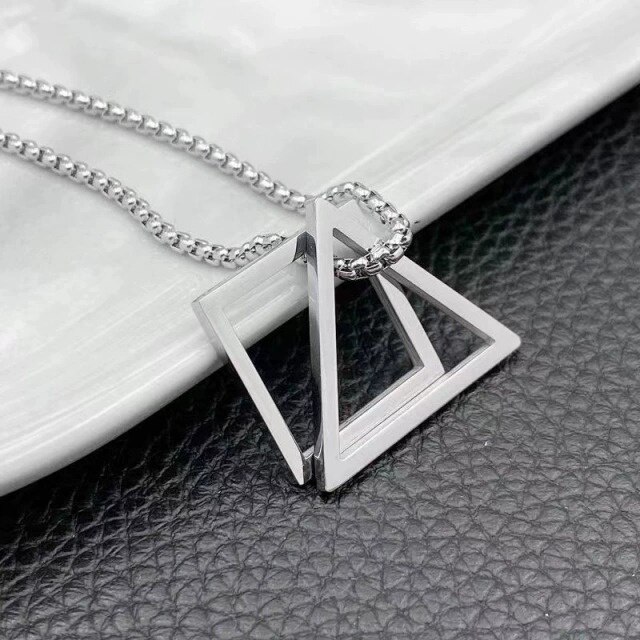 Colier dama CK, design geometric, inox, argintiu - eMAG.ro
