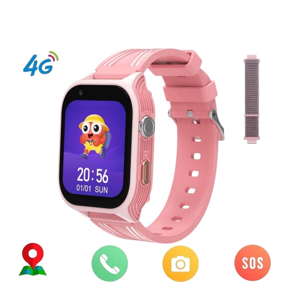 Ceas smartwatch pentru copii, slot cartela SIM, 4G, cu GPS, buton SOS ...