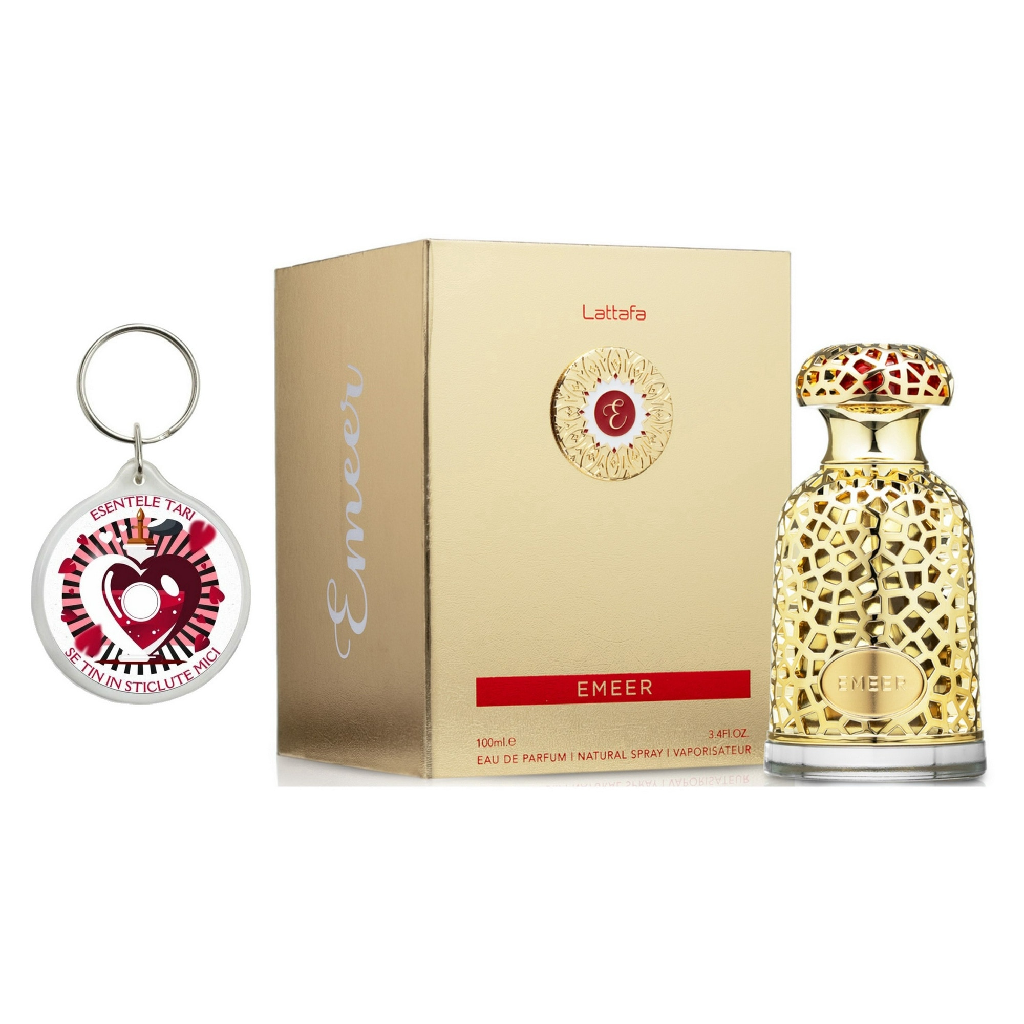 Set Apa de Parfum Emeer, Lattafa, Unisex 100ml Parfum arabesc si breloc ...