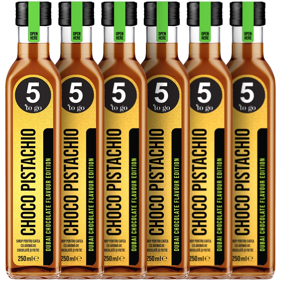 Sirop cu aroma de Choco Pistachio, Dubai Edition, 5 TO GO,6x250 ml ...