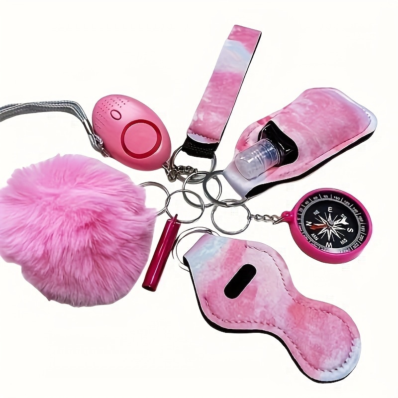 Set 8 accesorii autoaparare cu alarma personala, deschizator de usi ...