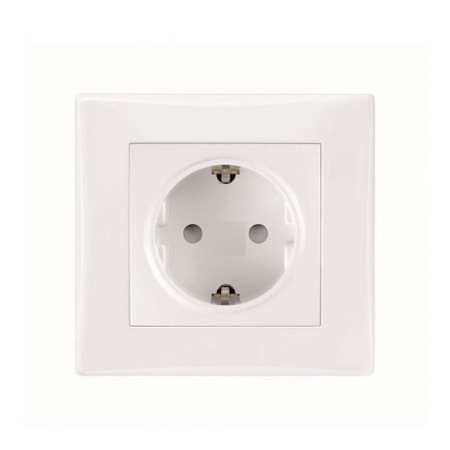 Priza simpla Schneider Electric Unica 2 module cu rama si suport, Alba ...