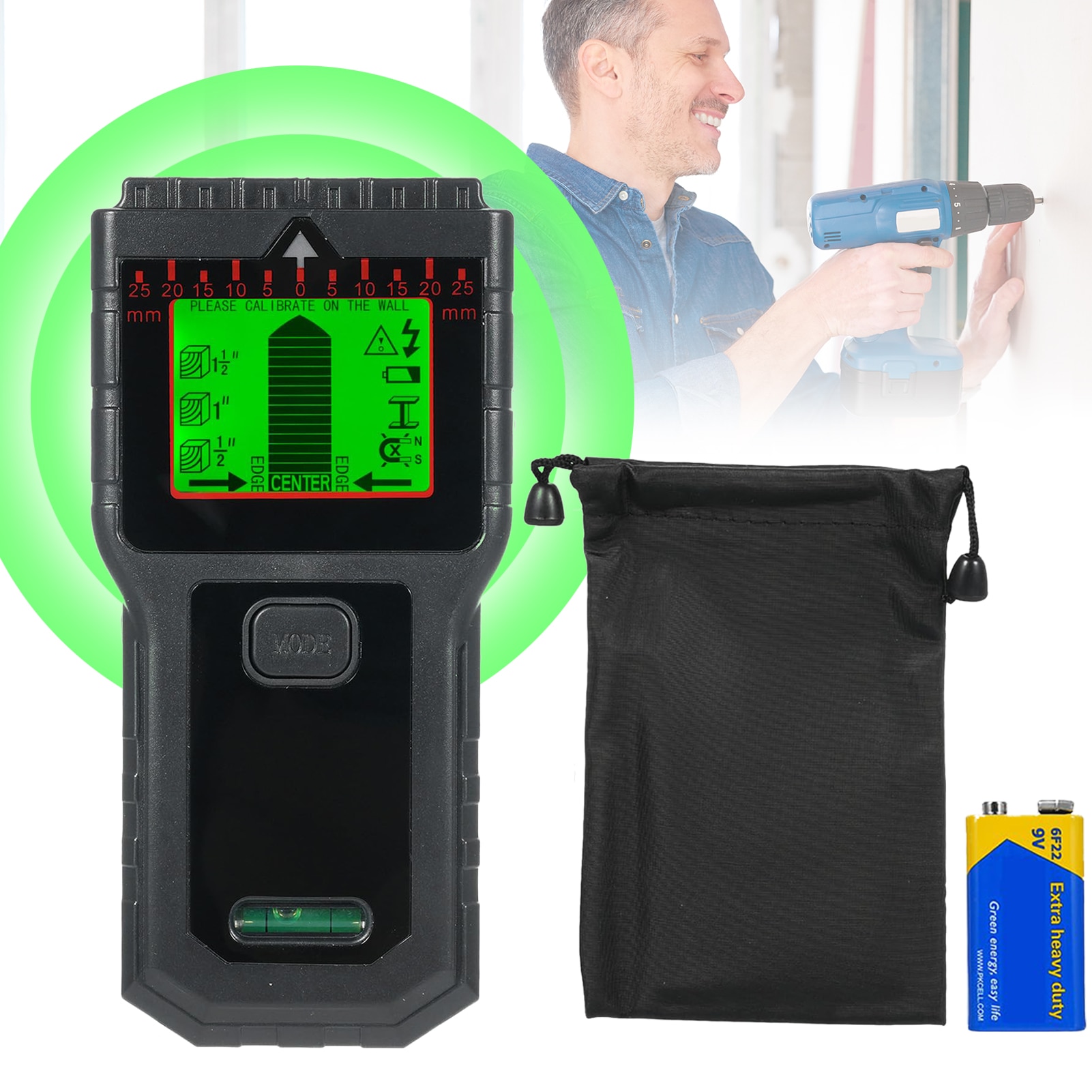 Детектор за електрически кабели 7-в-1, SHIJOOE®, автоматично калибриране, точни резултати ...