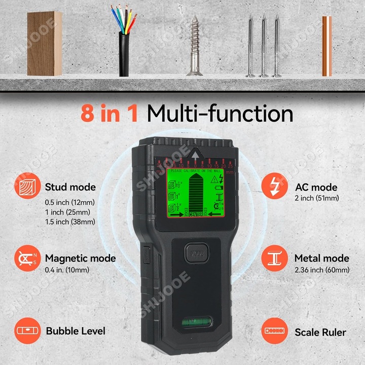 Detector de cabluri electrice 7-in-1，SHIJOOE®，Calibrare Automata ...