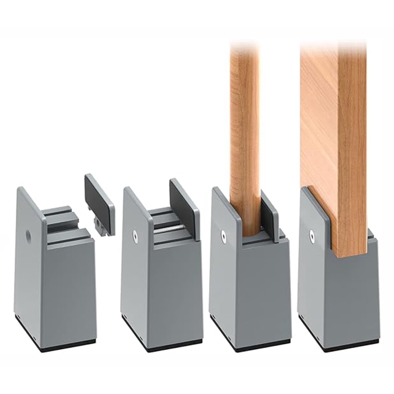 Inaltatoare reglabile pentru pat, 10 cm, 4 buc, gri - eMAG.ro