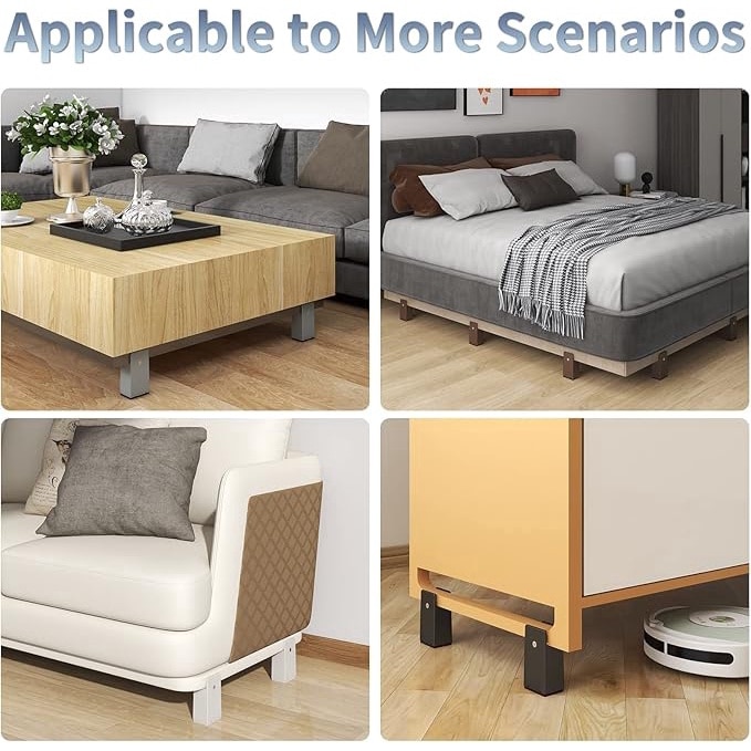 Inaltatoare reglabile pentru pat, 10 cm, 4 buc, gri - eMAG.ro