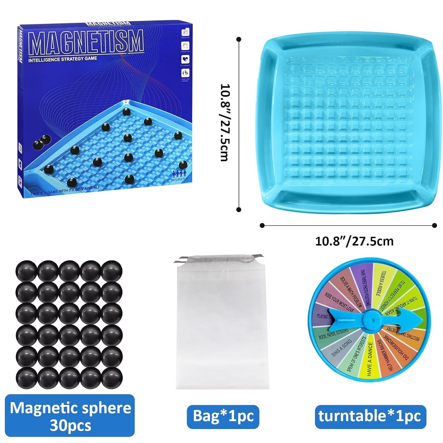 Joc Sah Magnetic pentru Copii, Aurov®, Set cu 30 de Magneti, Tabla de ...