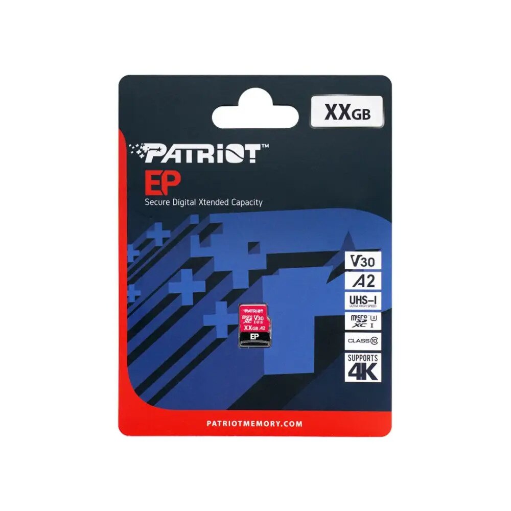 Patriot EP Pro A2 128GB Micro SDXC карта с памет 90/80 MB/s V30 U3 ...