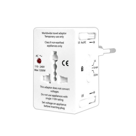 Adaptor priza Universal, USA / UK / Europa, Alb - eMAG.ro